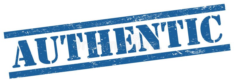 AUTHENTIC Text on Blue Grungy Rectangle Stamp Stock Illustration ...