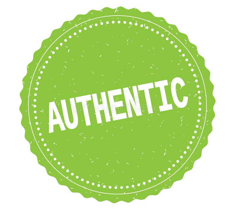 AUTHENTIC Text, on Green Sticker Stamp. Stock Illustration ...