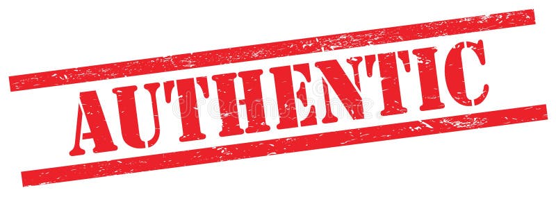 AUTHENTIC Text on Red Grungy Rectangle Stamp Stock Illustration ...