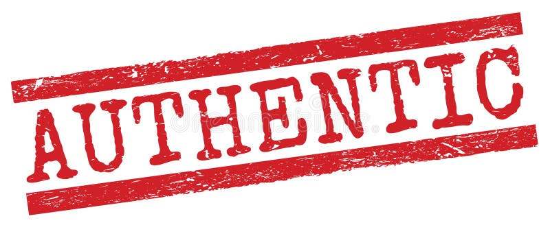 AUTHENTIC Text on Red Lines Stamp Sign Stock Illustration ...