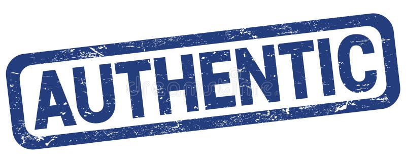 AUTHENTIC Text Written on Blue Rectangle Stamp Stock Illustration ...