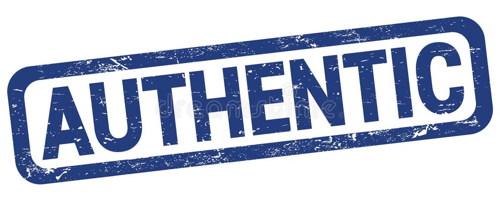 AUTHENTIC Text Written on Blue Rectangle Stamp Stock Illustration ...