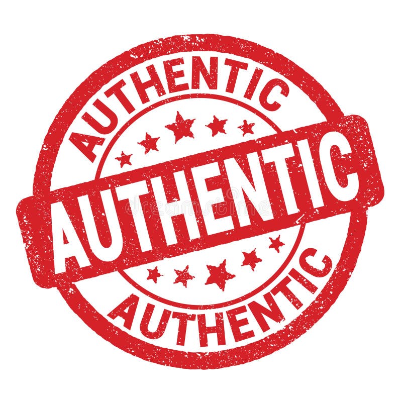 AUTHENTIC Text Written on Red Round Stamp Sign Stock Illustration ...