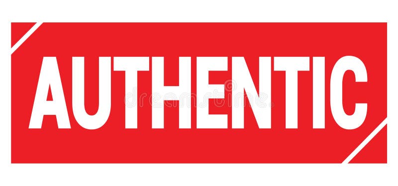 AUTHENTIC Text Written on Red Stamp Sign Stock Illustration ...