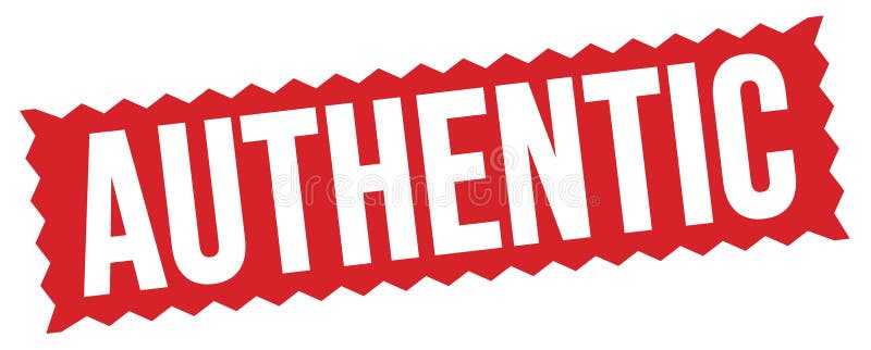 AUTHENTIC Text Written on Red Stamp Sign Stock Illustration ...