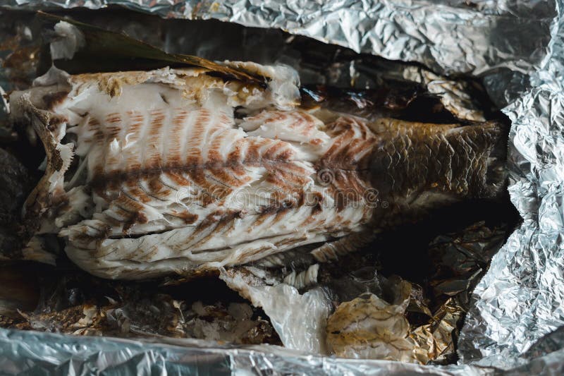 Authentic Thai Grilled Fish Salt Stock Photo - Image of meal, baked ...