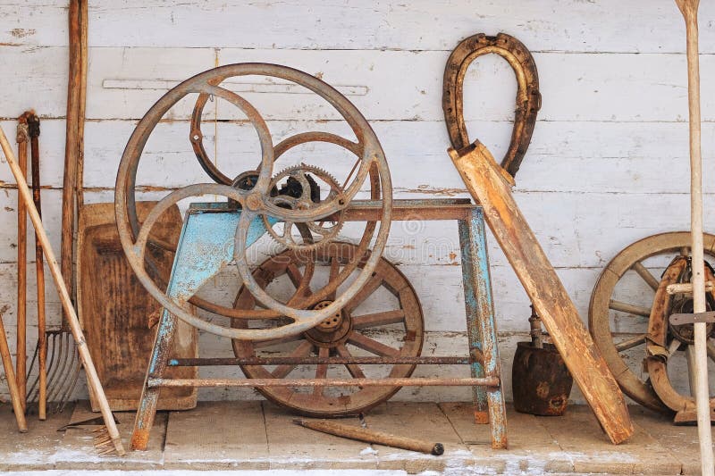 Authentic Tools in the House in the Vintage Style. Installation in ...