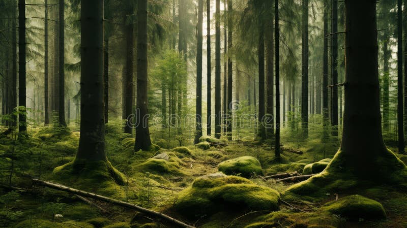 An Authentic, Unretouched Photograph of a Forest Stock Illustration ...