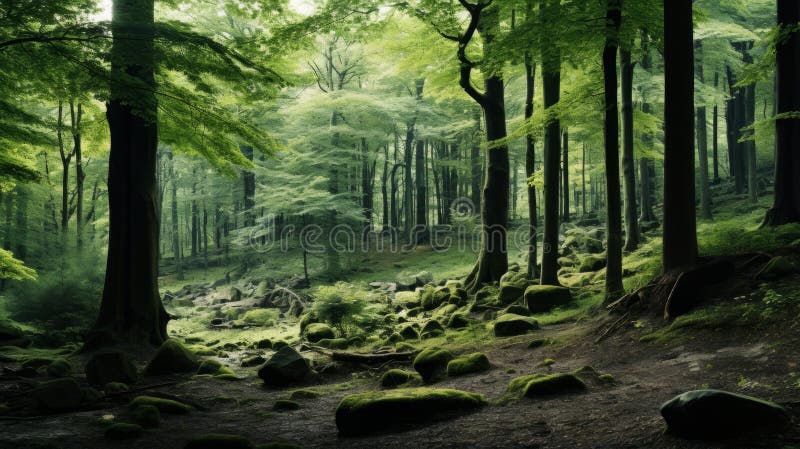 An Authentic, Unretouched Photograph of a Forest Stock Illustration ...