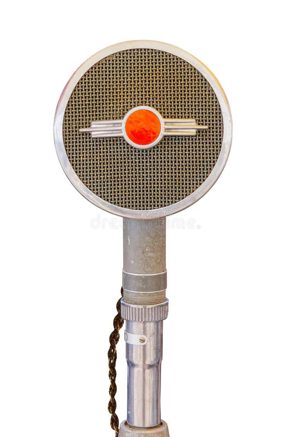 Authentic Vintage Audio Microphone on Stand Stock Image - Image of ...