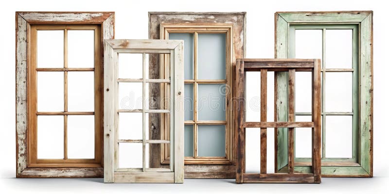 Authentic Vintage Window Frames a Collection of Aged Rustic Window ...