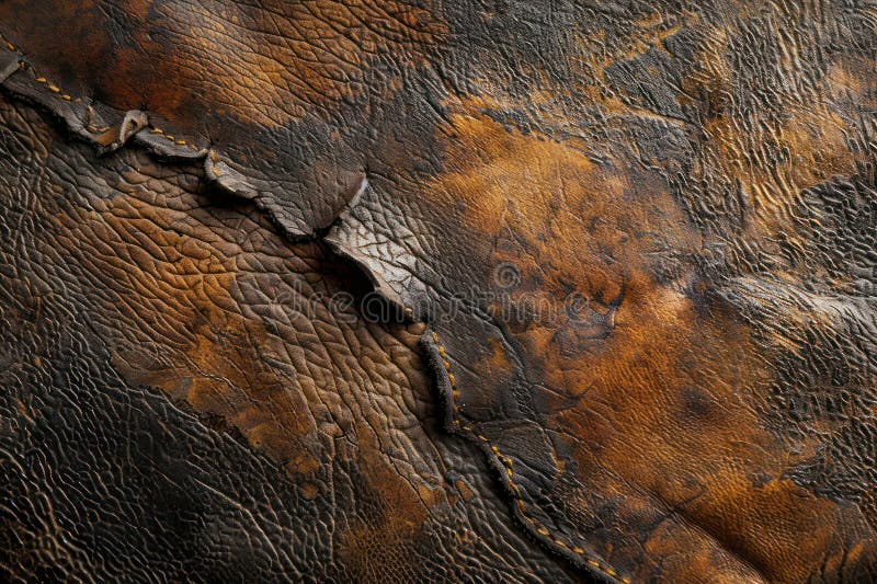 Authentic Western Aged Hide Leather Texture, Rustic Brown Background ...