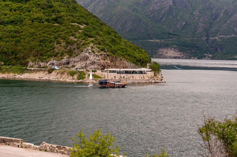 Authentic Yacht Sails Past Verige 65 in the Bay on a Background of ...