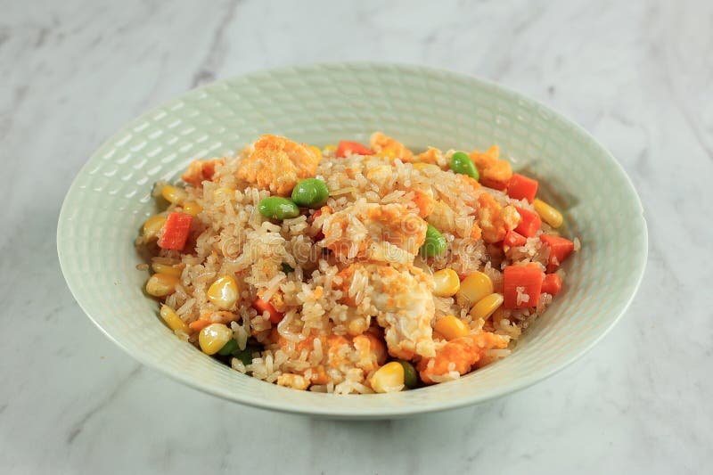Authentic Yangzhou Chinese Fried Rice with Egg and Vegetable Stock ...