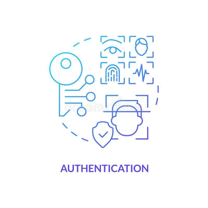 Authentication Blue Gradient Concept Icon Stock Vector - Illustration ... Authentication Blue Gradient Concept Icon Stock Vector - Illustration ...