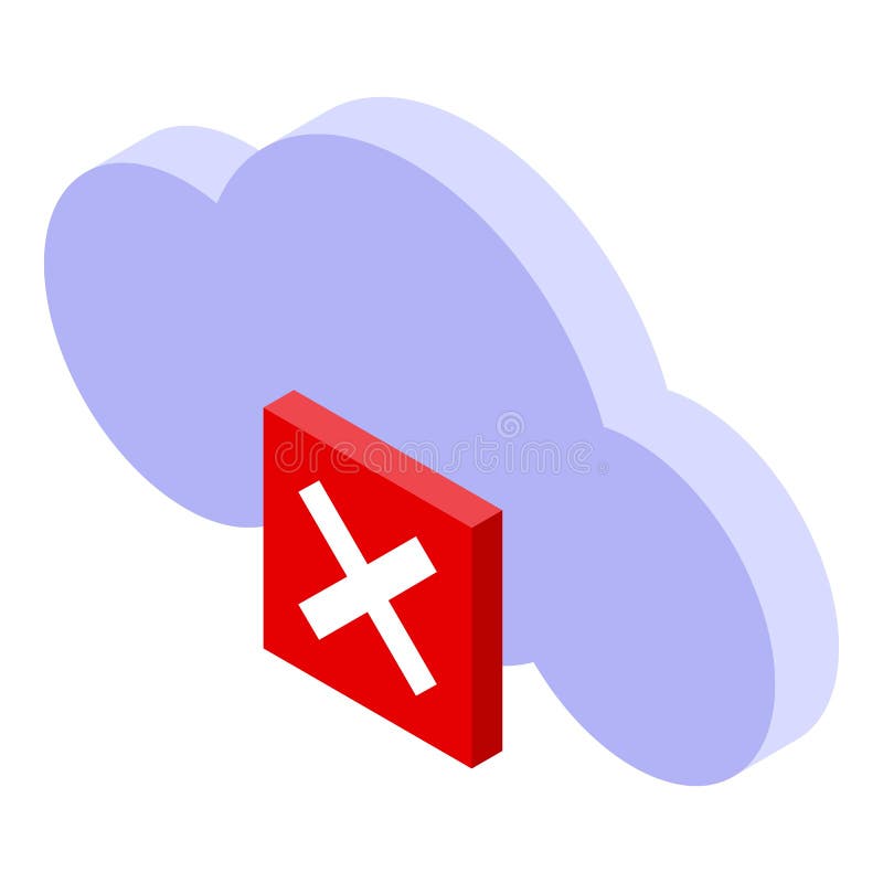 Authentication Cloud Data Error Icon, Isometric Style Stock Vector ...