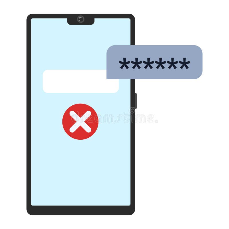Authentication Error on Smartphone. Smartphone with User Authentication ...