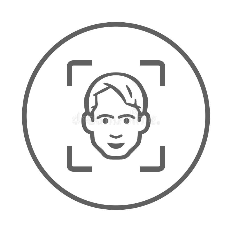 Authentication, Face, Scan Icon. Gray Vector Graphics Stock ...