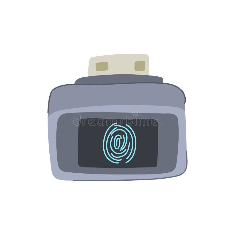 Authentication Fingerprint Scanner Cartoon Vector Illustration Stock ...
