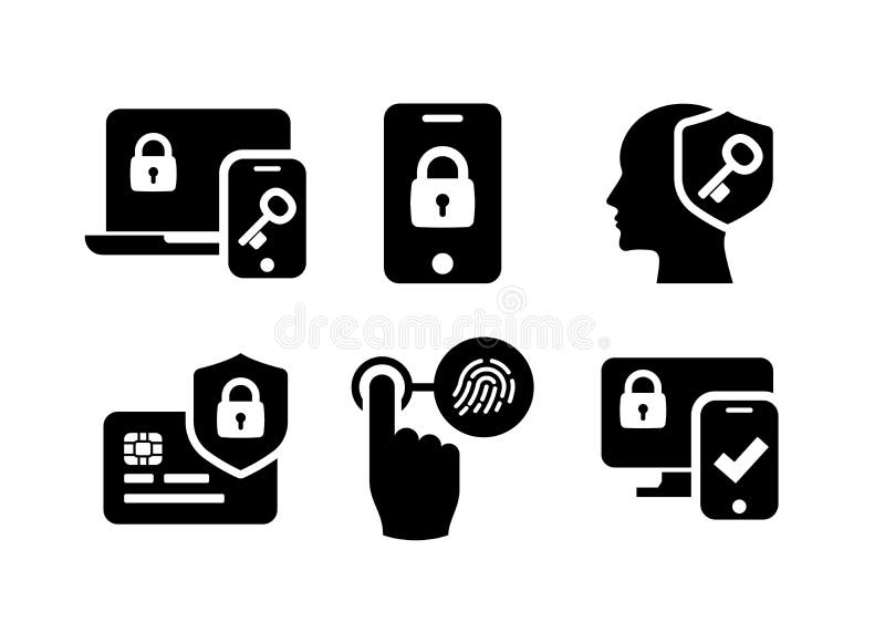 Authentication Icons Set 02 Stock Vector - Illustration of electronic ...