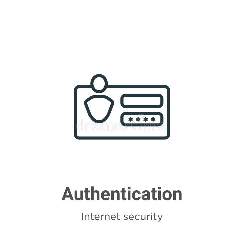 Authentication Outline Vector Icon. Thin Line Black Authentication Icon ...