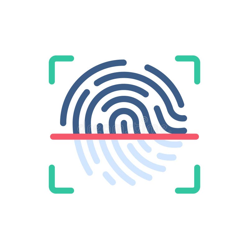Authentication by Scanning Fingerprints To Access Data Stock Vector ...