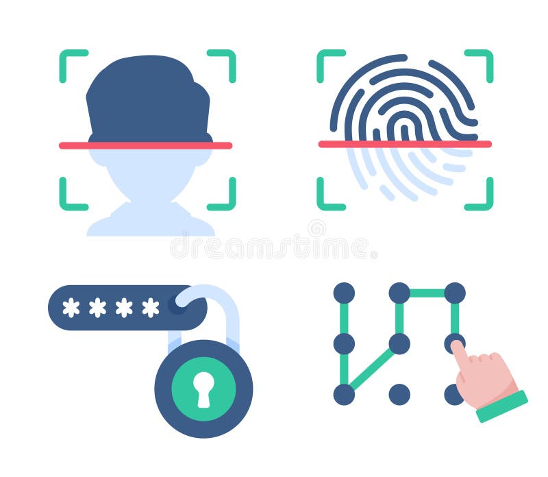 Authentication by Scanning Fingerprints To Access Data Stock Vector ...