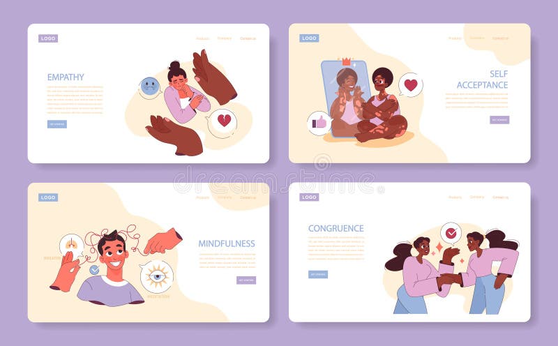 Authenticity Web Banner or Landing Page Set. Positive Psychology ...