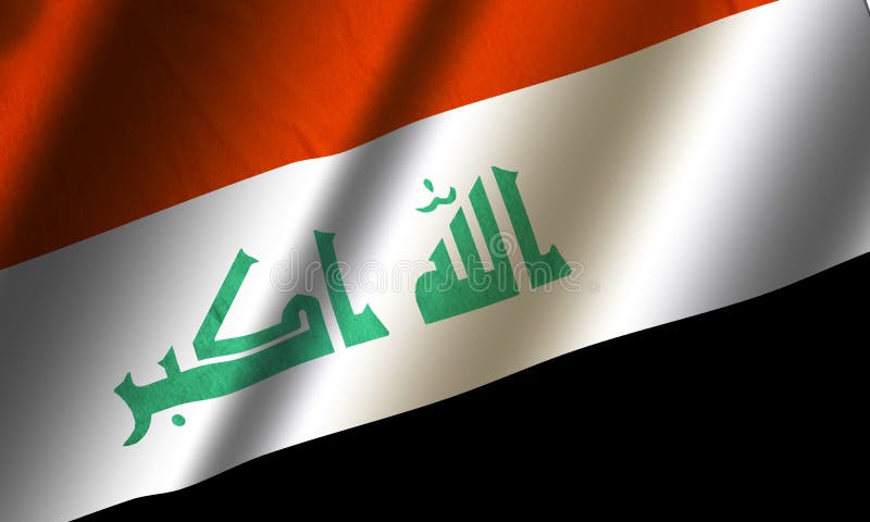 Authentieke Kleurrijke Vlag Van Irak Stock Illustratie - Illustration ...