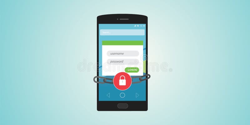 Authentification mobile illustration de vecteur. Illustration du ...