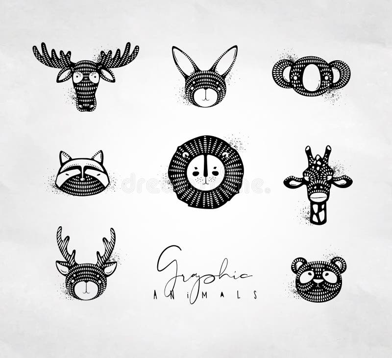 Authentische Grafische Zeichen Der Tiere Vektor Abbildung ...