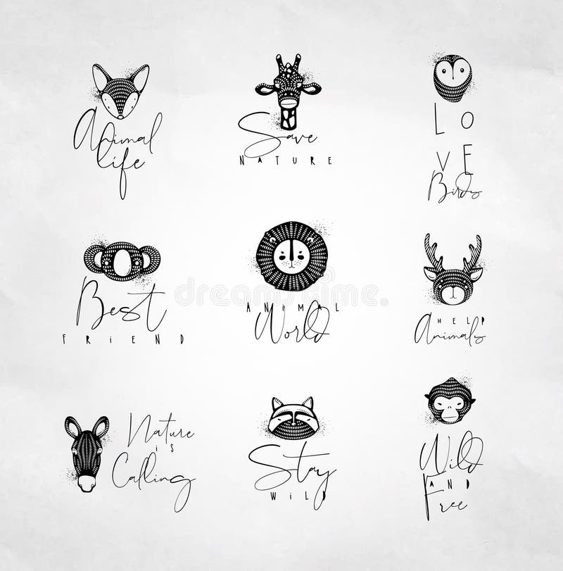 Authentische Grafische Zeichen Der Tiere Vektor Abbildung ...