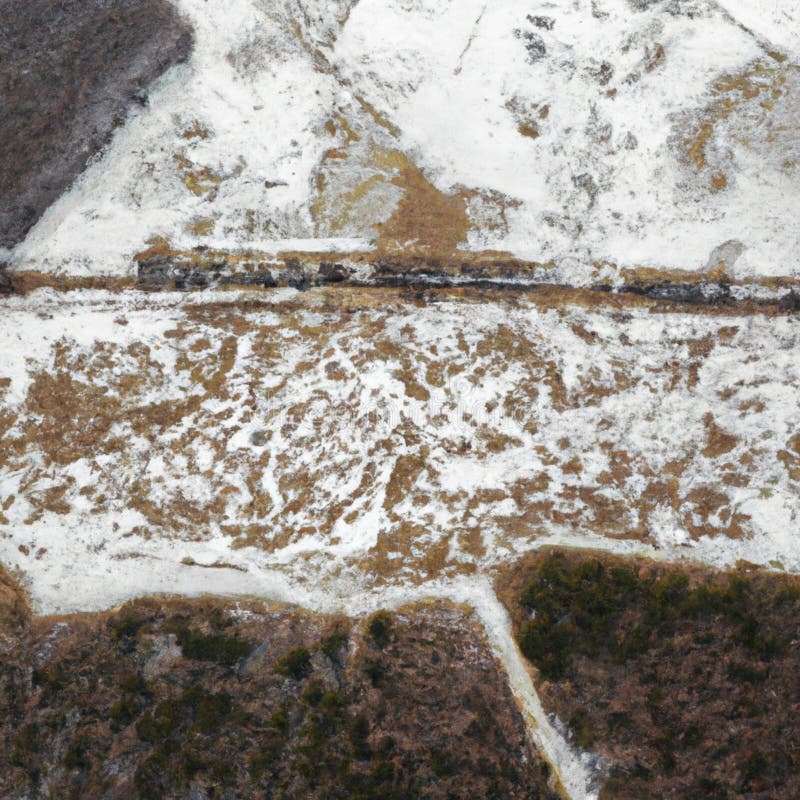 An Aerial View on an East European Field with Partially Melted Snow ...