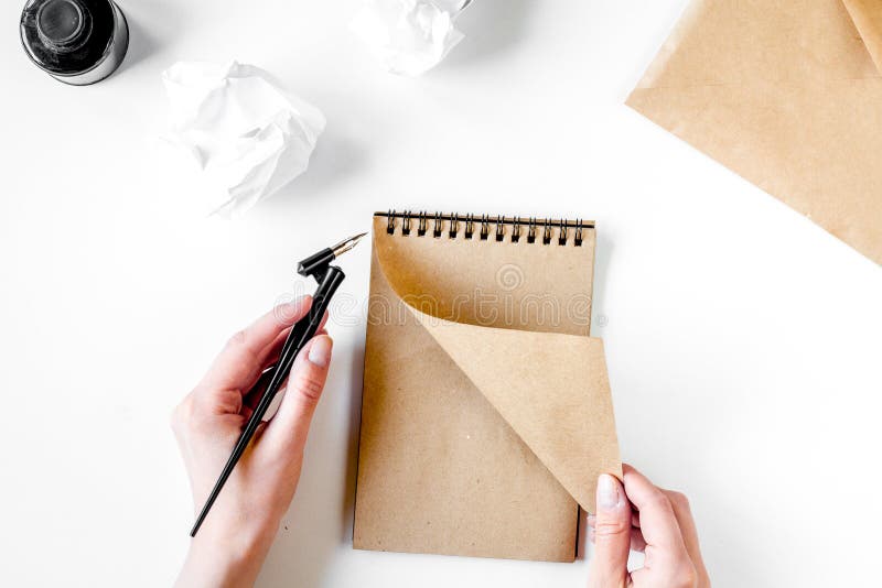 Author Office in Writer Concept on Desk Background Top View Stock Photo ...