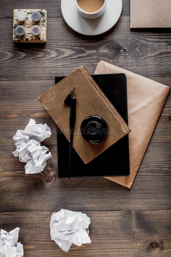 Author Office in Writer Concept on Desk Background Top View Stock Image ...