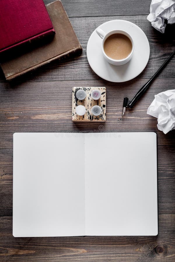 Author Office in Writer Concept on Desk Background Top View Stock Image ...