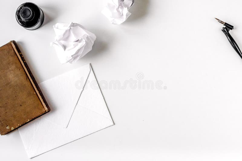 Author Office in Writer Concept on Desk Background Top View Mock Up ...