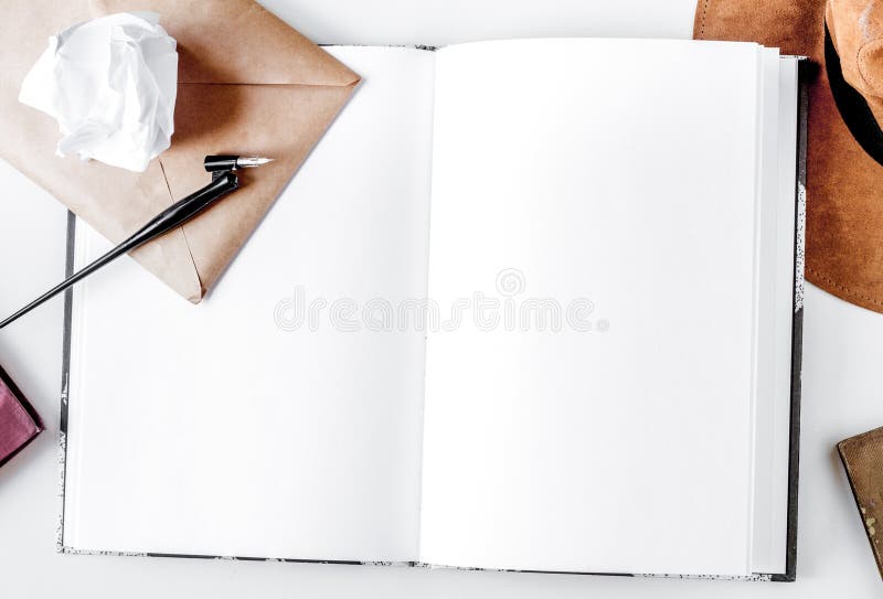 Author Office in Writer Concept on Desk Background Top View Mock Up ...