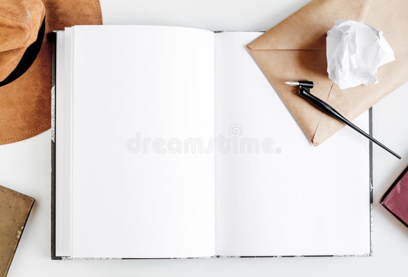 Author Office in Writer Concept on Desk Background Top View Mock Up ...