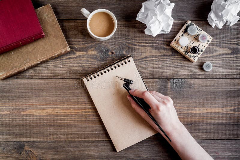 Author Office in Writer Concept on Desk Background Top View Stock Photo ...