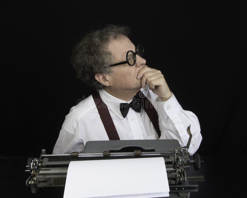 Author Working on Typewriter Stock Image - Image of paper ...