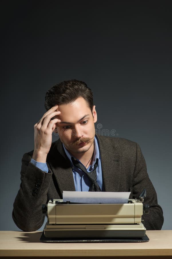 Author Working at the Typewriter Stock Photo - Image of occupation ...