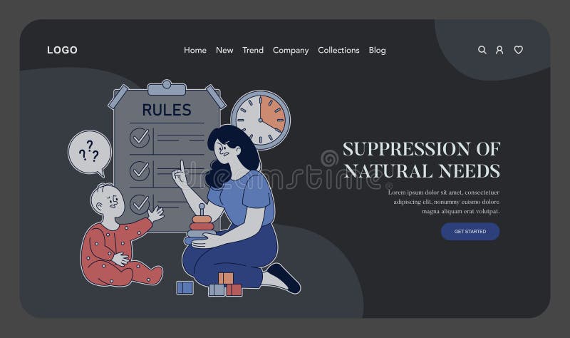 Authoritarian Parenting Style. Flat Vector Stock Vector - Illustration ...