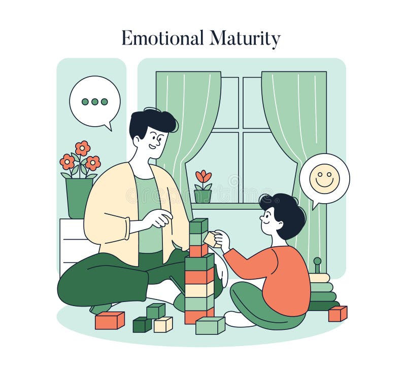 Authoritative Parenting Style. Flat Vector Stock Vector - Illustration ...