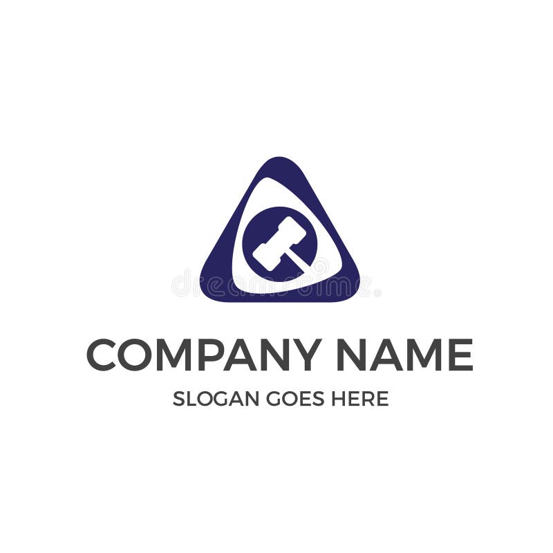Authority Hammer Inside Triangle Logo Design Inspiration Stock ...