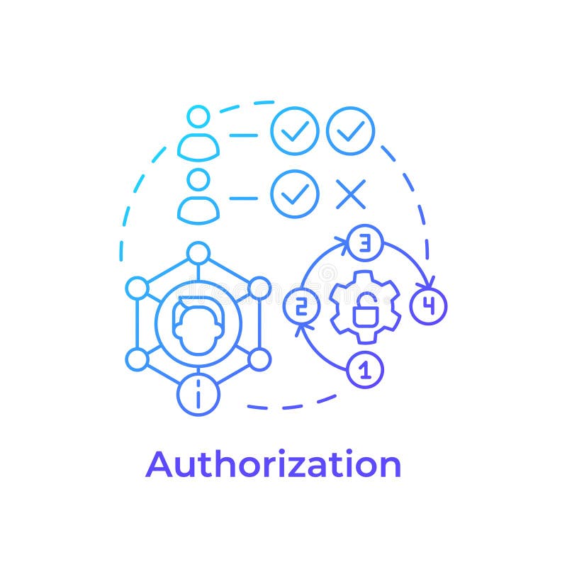 Authorization Blue Gradient Concept Icon Stock Illustration - Illustration of protection ...