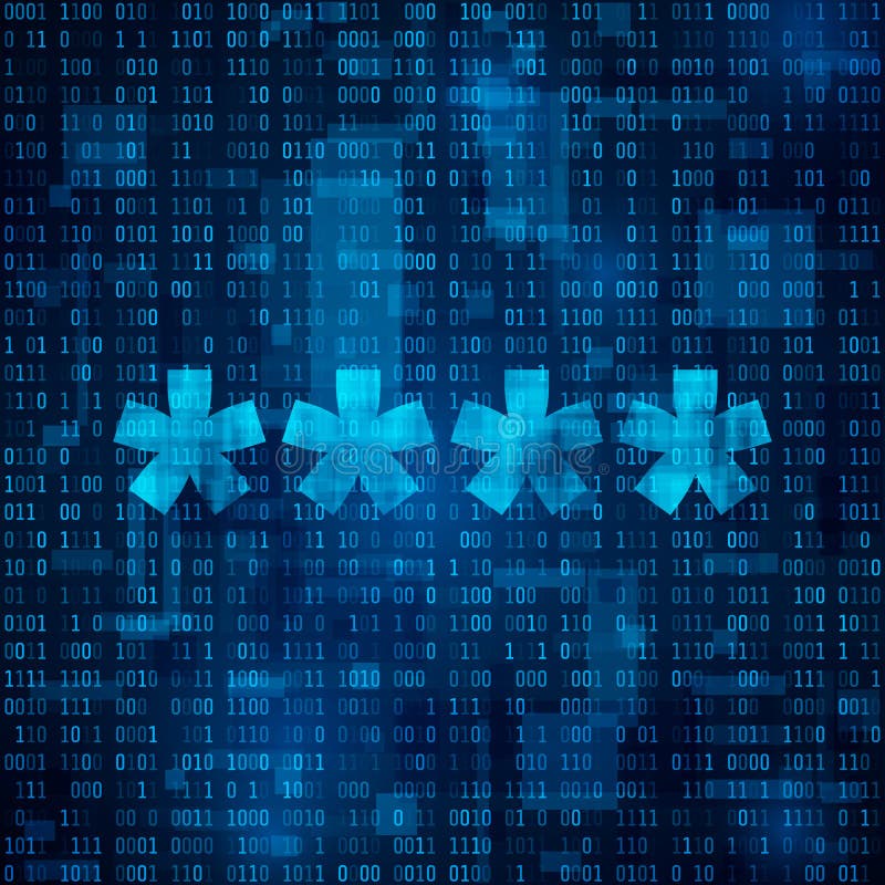 Password in a binary code stock illustration. Illustration of communication - 3861083