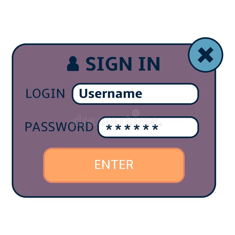 Authorization Dialog. Login and Password To Access Stock Vector ...