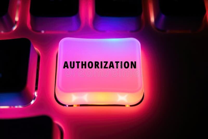 AUTHORIZATION Inscription Text Words on a Keyboard Key Stock ...