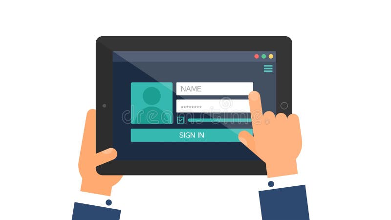 Authorization Web Page Entering Login and Password Stock Vector ...